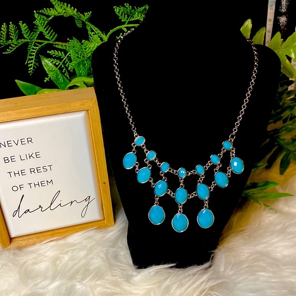 Jewelry | Nwt Gorgeous Showstopping Blue Silver Set W Matching Earrings ...